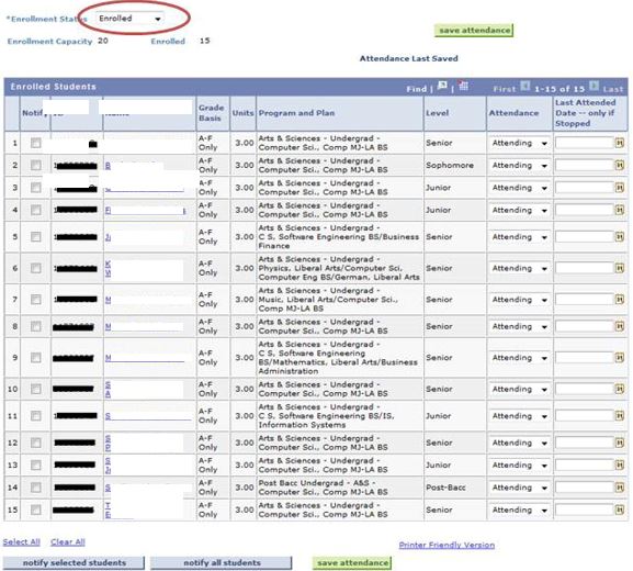 CampS: Attendance Tracking Submission (Faculty/Staff)